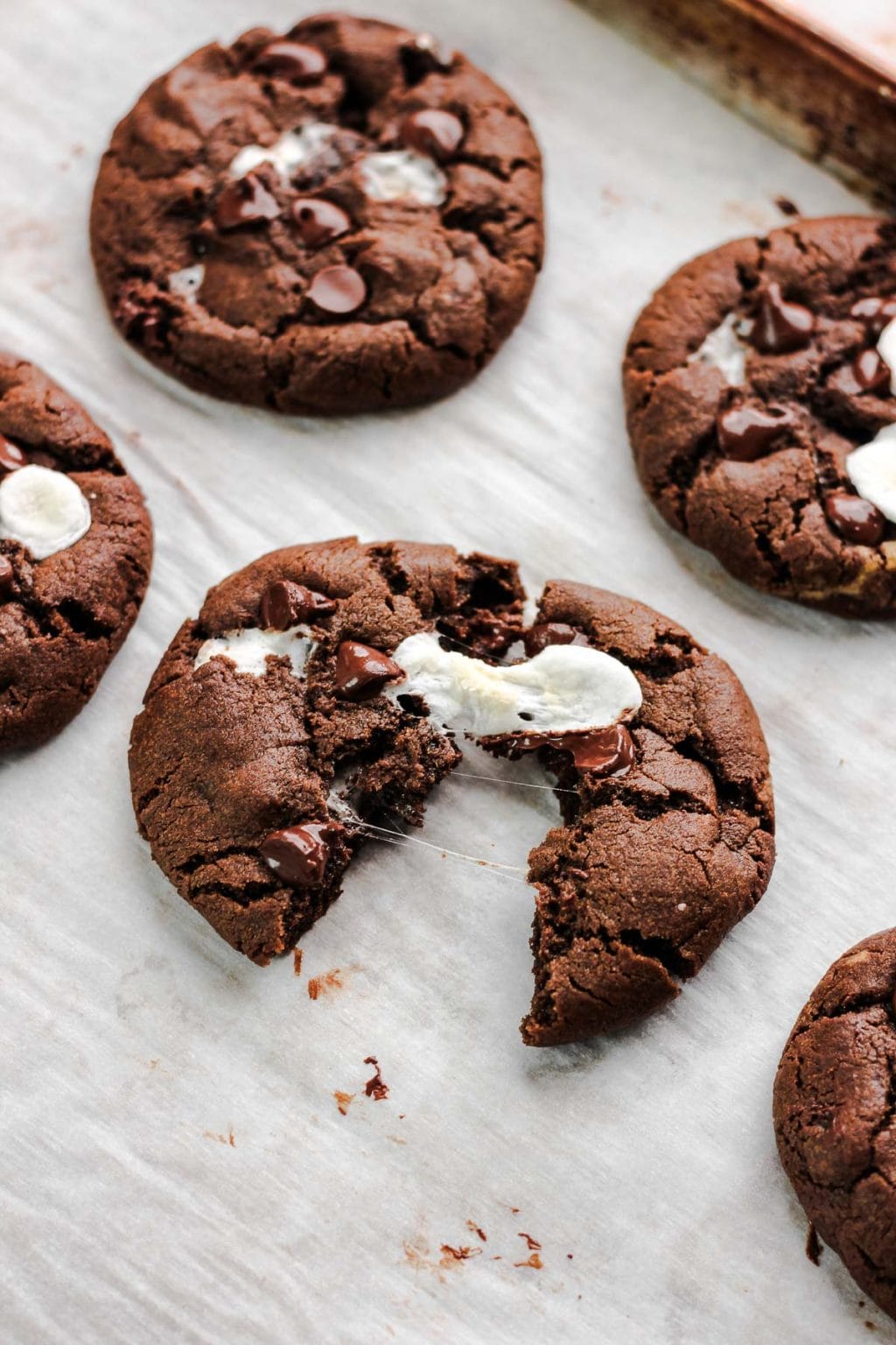 Gooey Chocolate Marshmallow Cookies Recipe | Baked Abundance